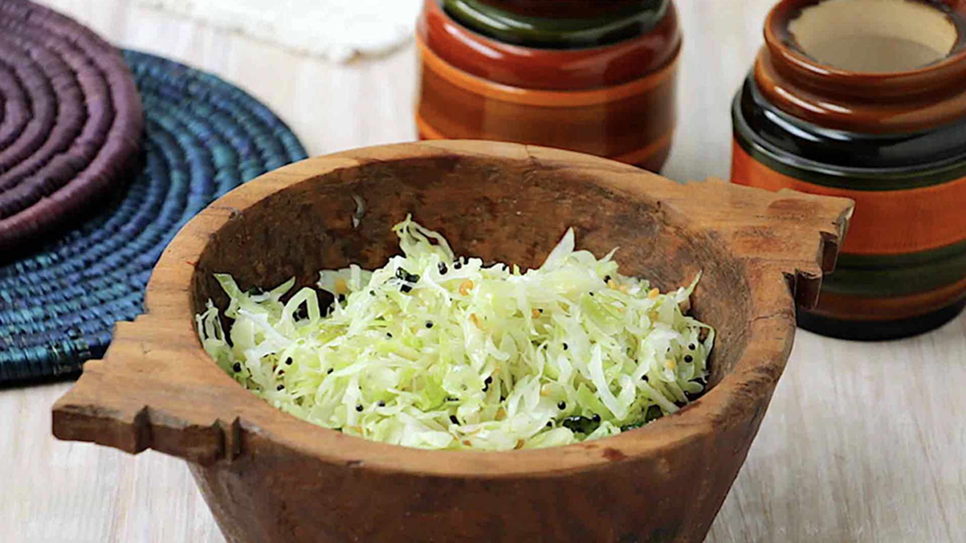 Healthy Cabbage Poriyal Recipe | Easy Quick Tarka Stir-Fry Video