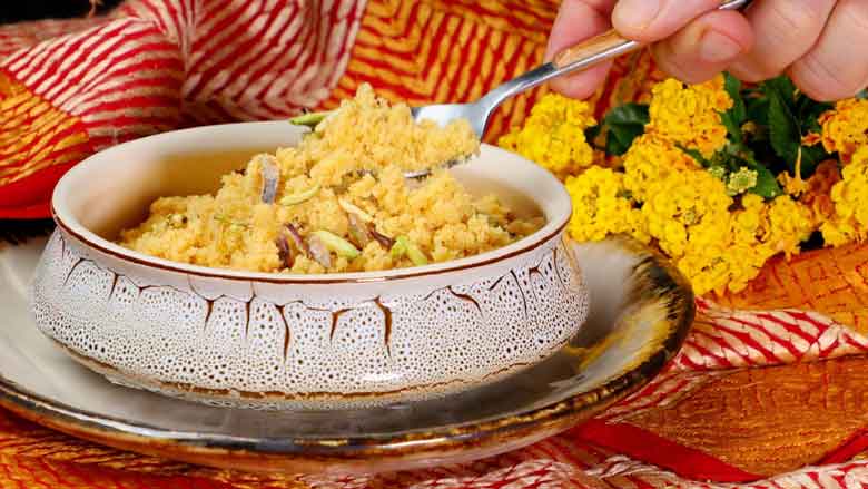 Besan Prasad Recipe - how to make besan prasad - Yummefy Recipes