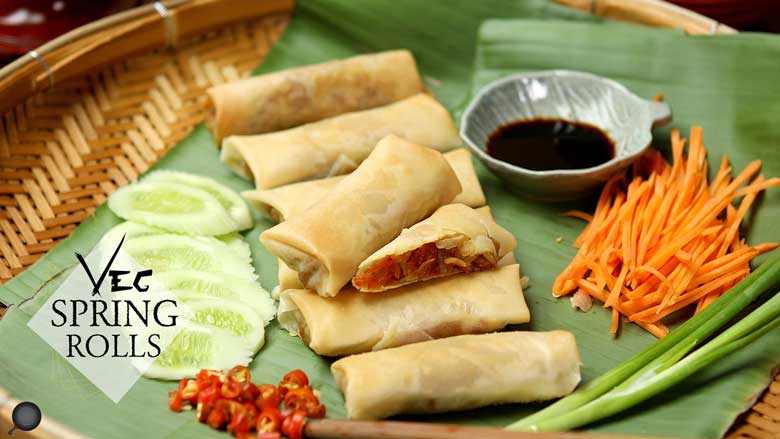 Veg Spring Rolls Recipe: Easy vegetable spring rolls recipe video ...