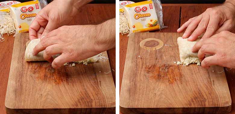 Cheesy Tortilla Wrap Indian Style | Cheesy Roti Wrap Recipe | cheese ...